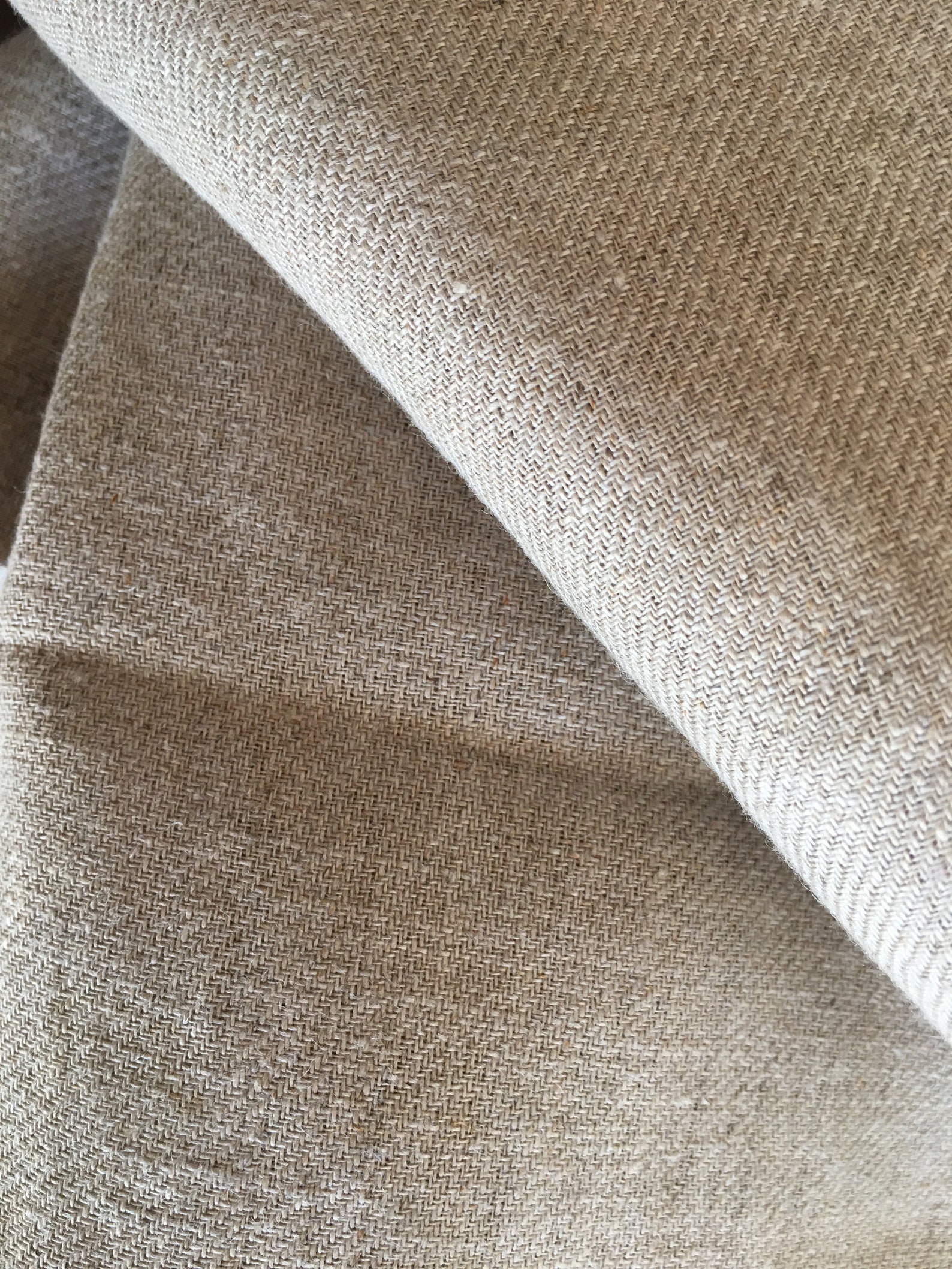 Extra wide linen Twill Woven fabric 100% flax White / Natural | Etsy