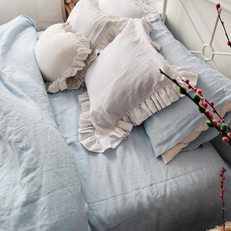 Set of 3 Stone washed Linen duvet cover with TWO pillowcases | Etsy