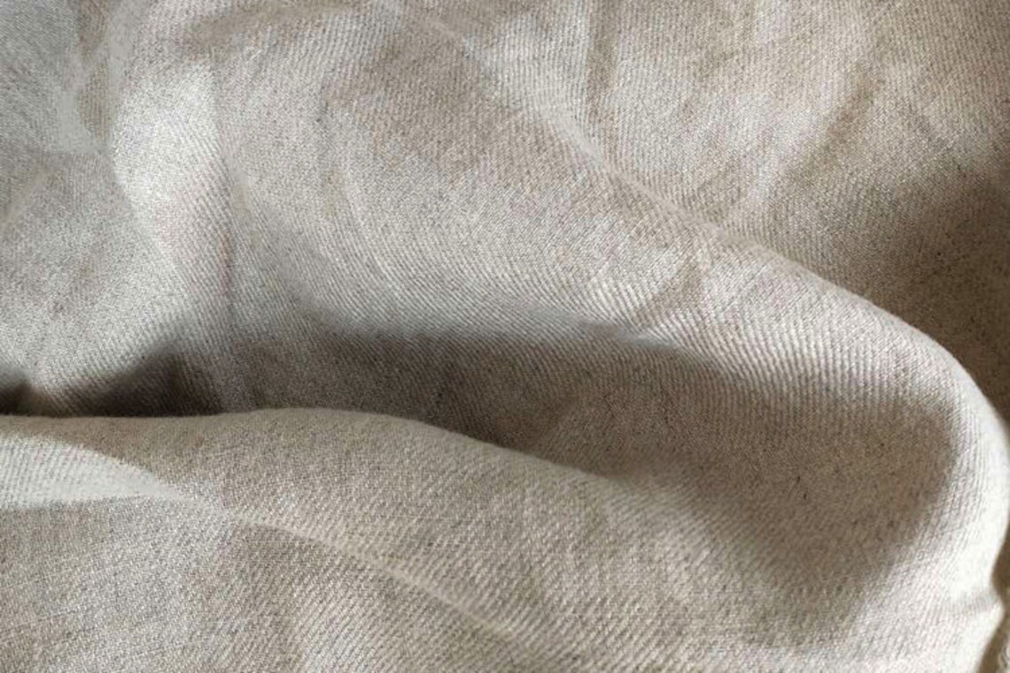 Extra wide linen Twill Woven fabric 100% flax White / Natural | Etsy