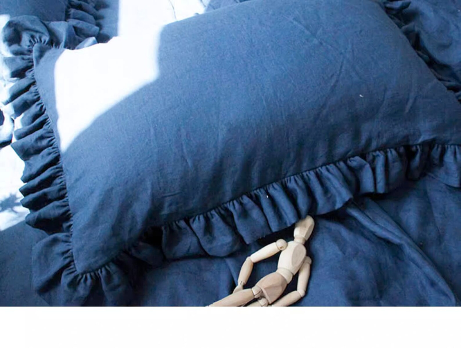 Set of TWO Shabby Chic PRE Washed Linen Ruffled Pillowcases Hand Made ...