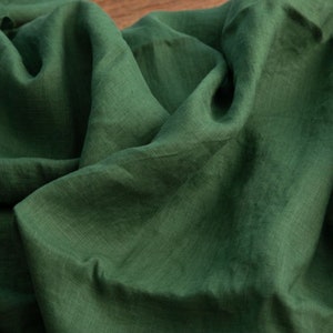 Extra Wide Pure Linen Fabric Medium Weight 110 Inch Width Grass Green ...