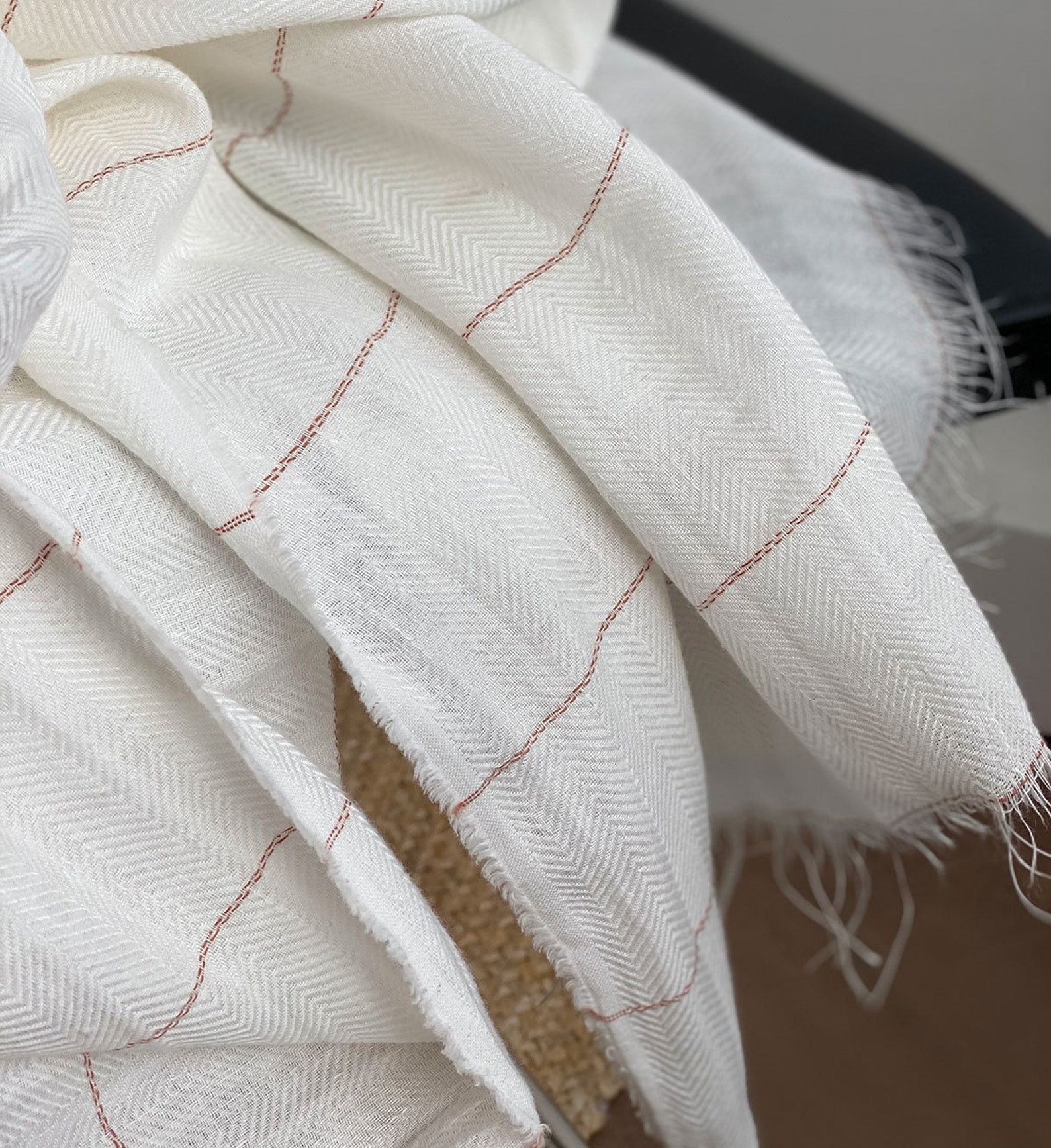 Extra Wide Linen Blend Fabric Herringbone Soft Linen Medium - Etsy
