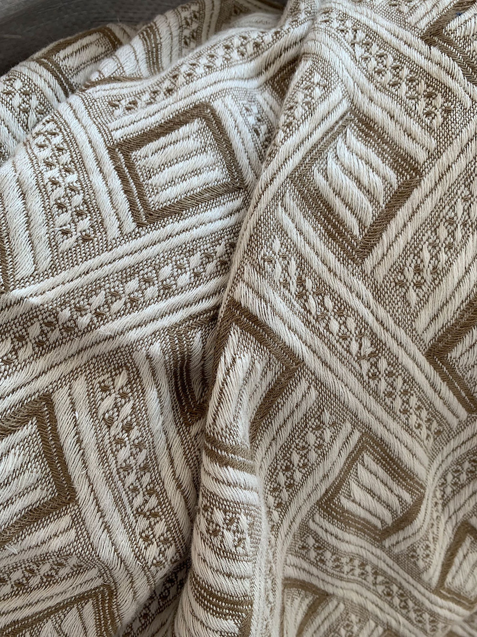 Shabby Chic Softened Jacquard Pure Linen Flax Blanket Throw - Etsy