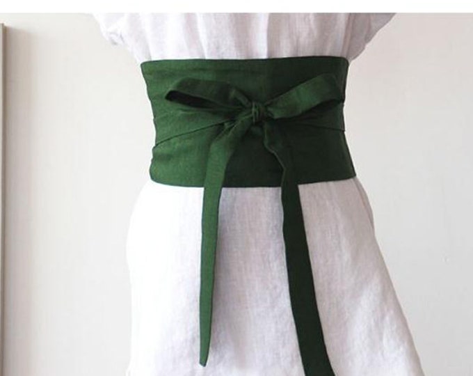 Linen Wrap Belt Linen Obi Belt Wide Boho Belt Linen Kimono - Etsy