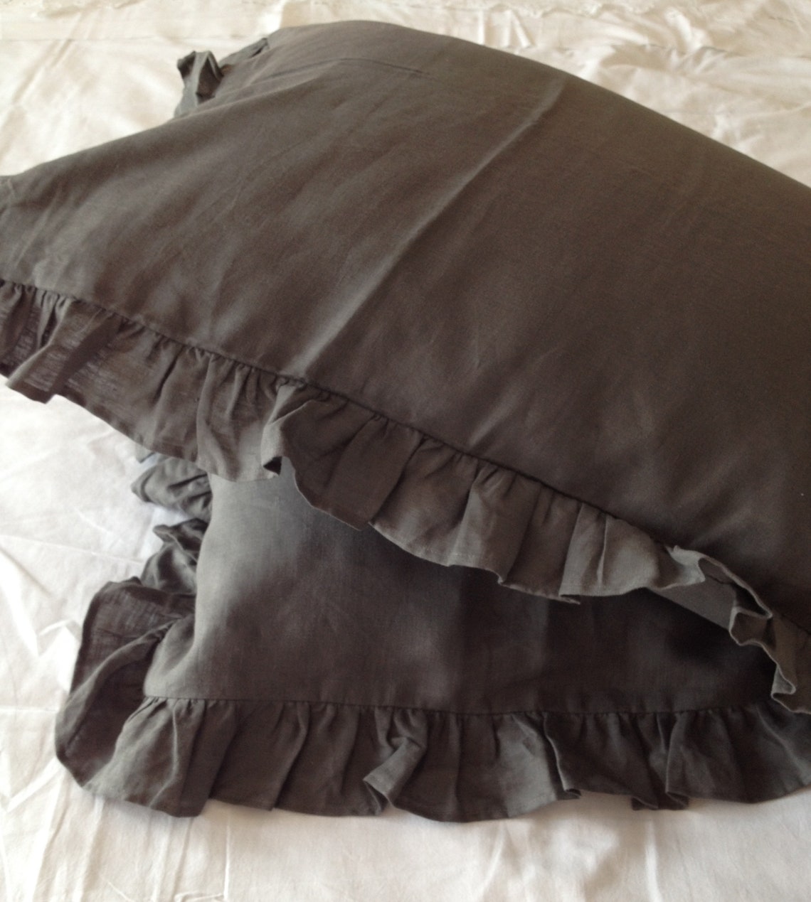 Pair Shabby chic Pre washed 100% Flax Linen Large European | Etsy