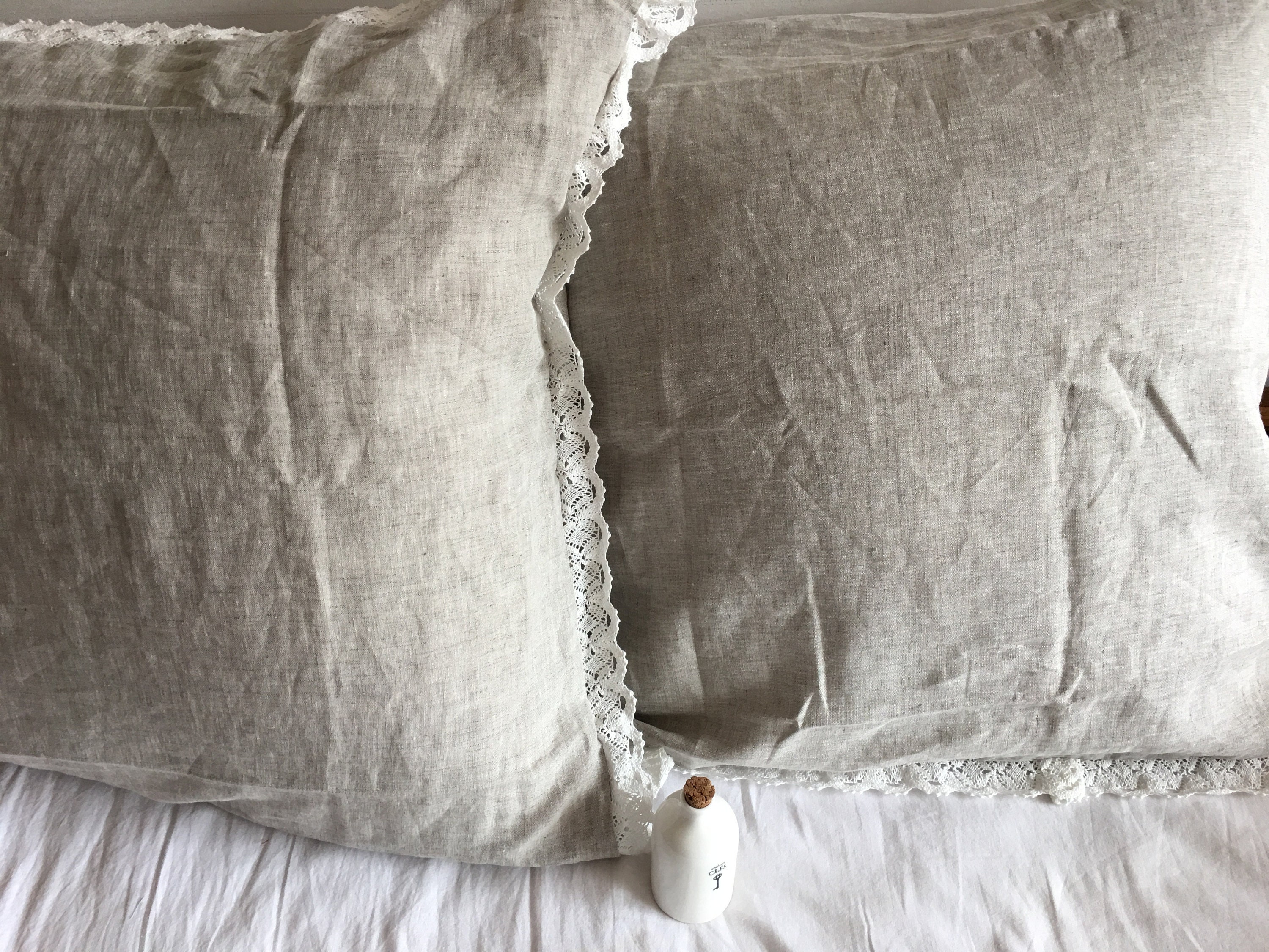 2 Shabby Chic 100% Linen Large European Square Pillow Case - Etsy Canada