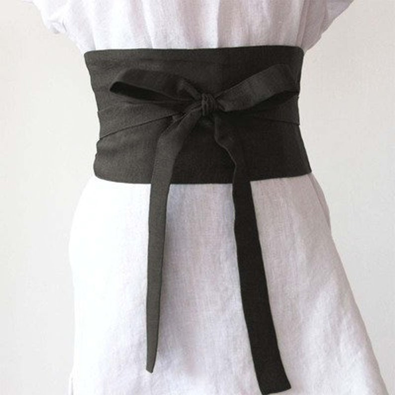 Linen Wrap Belt Linen Obi Belt Wide Boho Belt Linen Kimono - Etsy