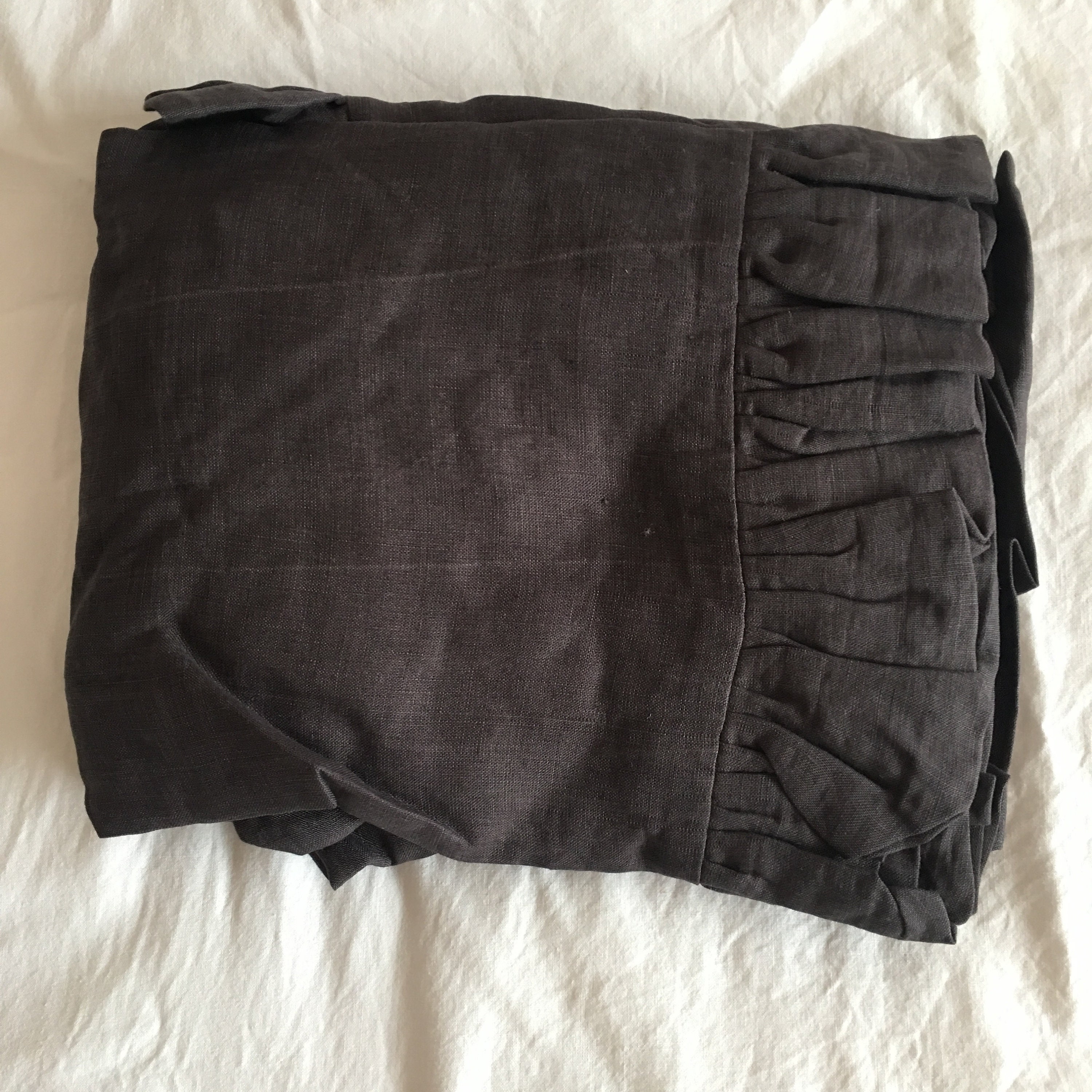 TWO Shabby Chic 100% Hemp Pillowcases Ruffled Brown Black - Etsy