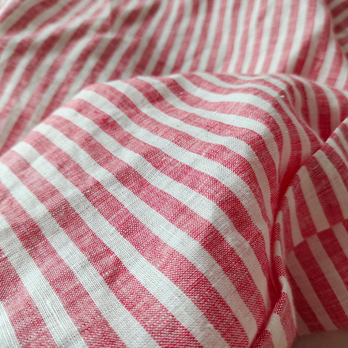 Stone Washed Pure Linen Bedding Red Striped Duvet Cover 2 - Etsy