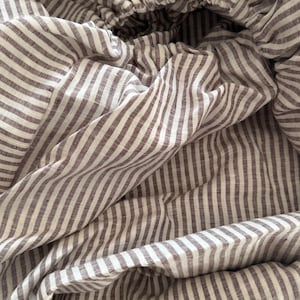 Stonewashed Linen Fitted Sheet, Red Striped Fitted Sheet, Custom Sizes by Linen Legend - Etsy