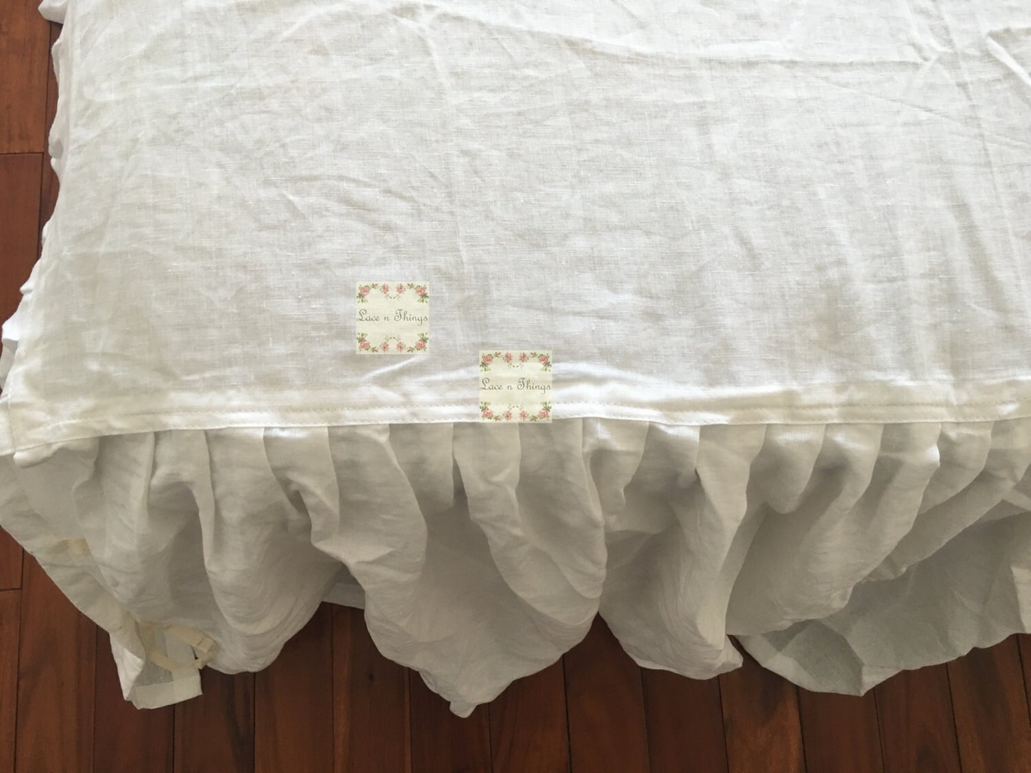 Shabby washed pure Flax Linen Bed Skirt Dust Ruffle linen | Etsy