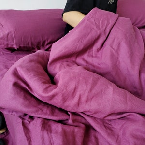 Stone-washed Linen Bedding Set: Duvet Cover With 2 Pillowcases in ...