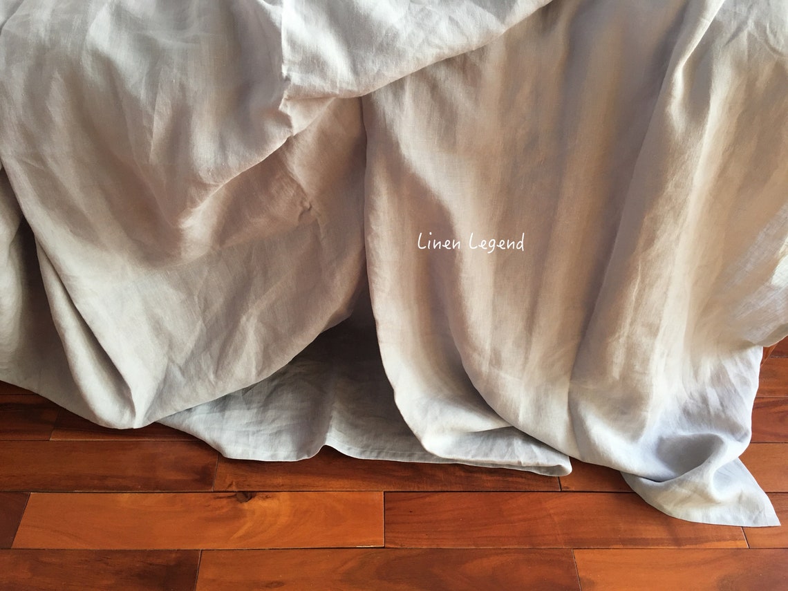 Extra wide 110 inches linen fabric stone washed light gray | Etsy