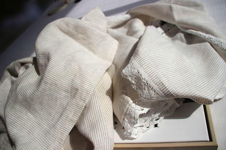 Stone washed Linen Bedding set striped linen sheet set | Etsy