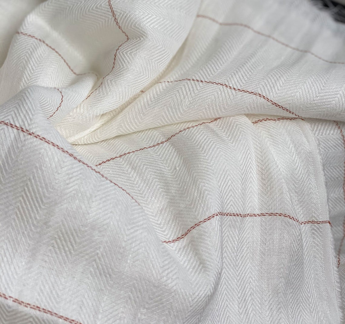 Extra Wide Linen Blend Fabric Herringbone Soft Linen Medium - Etsy