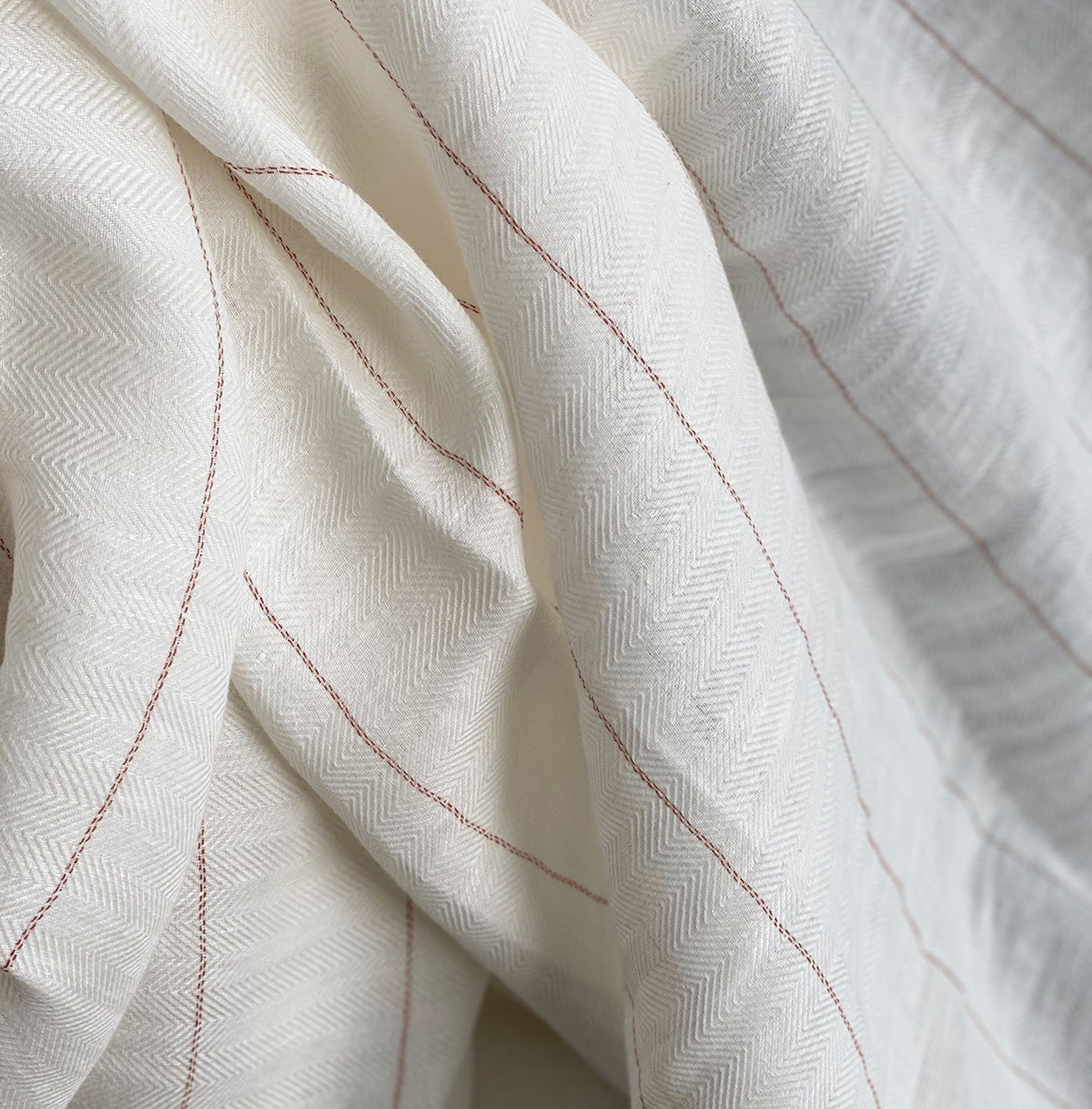 Extra Wide Linen Blend Fabric Herringbone Soft Linen Medium - Etsy