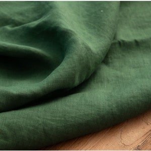 Extra Wide Pure Linen Fabric Medium Weight 110 Inch Width Grass Green ...