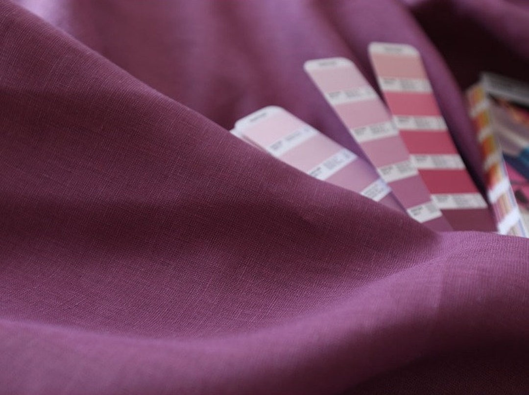 Extra Wide Linen Fabric 100% Pure Linen Medium Weight Raspberry 110 ...
