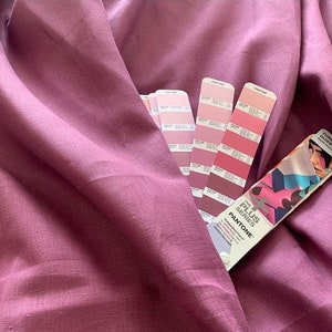 Extra Wide Linen Fabric 100% Pure Linen Medium Weight Raspberry 110 ...