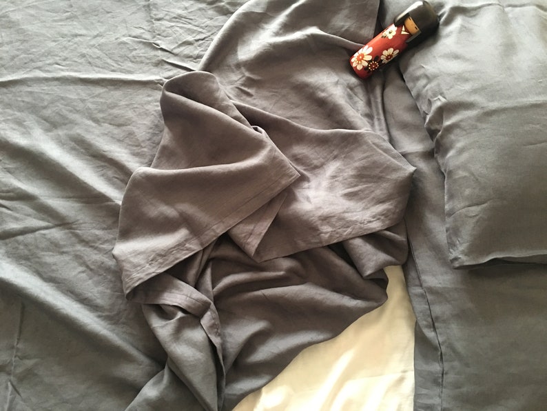 3 PCS SET Stone Washed Pure Linen Sheet Set Top Sheet With 2 - Etsy