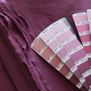 Extra Wide Linen Fabric 100% Pure Linen Medium Weight Raspberry 110 ...