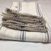 Set of 3 Stone Washed Pure Linen, White and Blue Striped Bedding Linen ...
