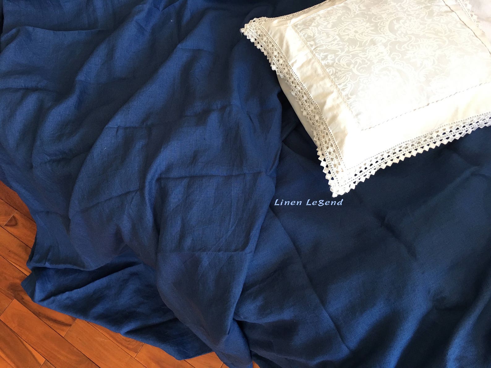 3 PCS SET Stone Washed Pure Linen Bedding Set Summer Blanket | Etsy