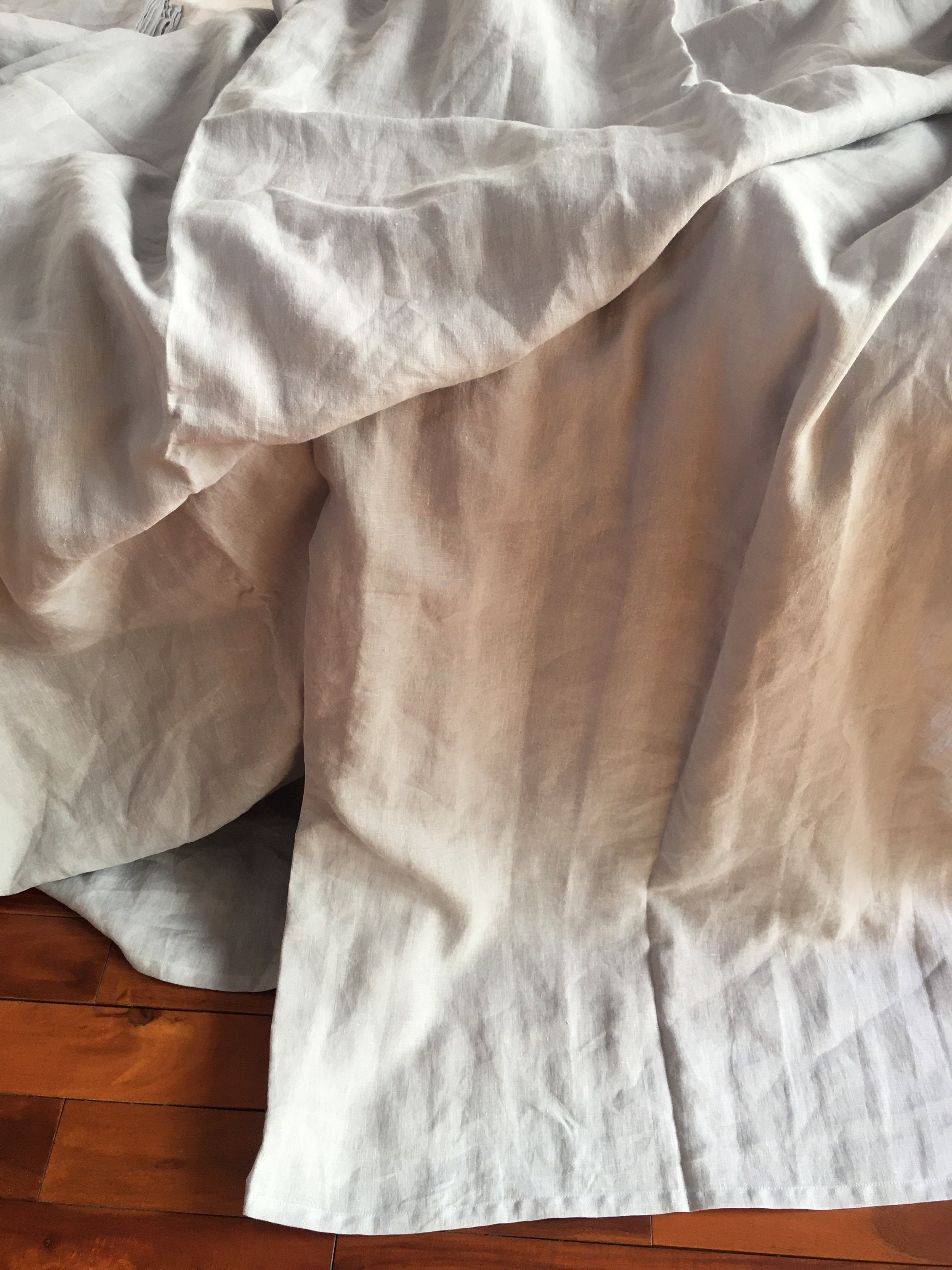 Extra wide 110 inches linen fabric stone washed light gray | Etsy