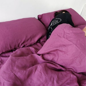 Stone-washed Linen Bedding Set: Duvet Cover With 2 Pillowcases in ...