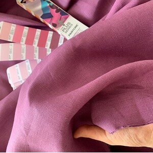 Extra Wide Linen Fabric 100% Pure Linen Medium Weight Raspberry 110 ...