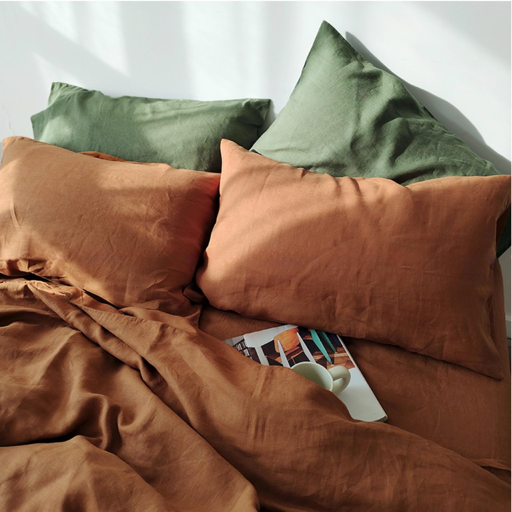 Stone-washed Linen Bedding Set: Duvet Cover With 2 Pillowcases in ...
