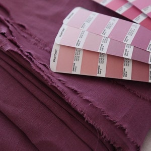Extra Wide Linen Fabric 100% Pure Linen Medium Weight Raspberry 110 ...