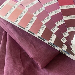 Extra Wide Linen Fabric 100% Pure Linen Medium Weight Raspberry 110 ...