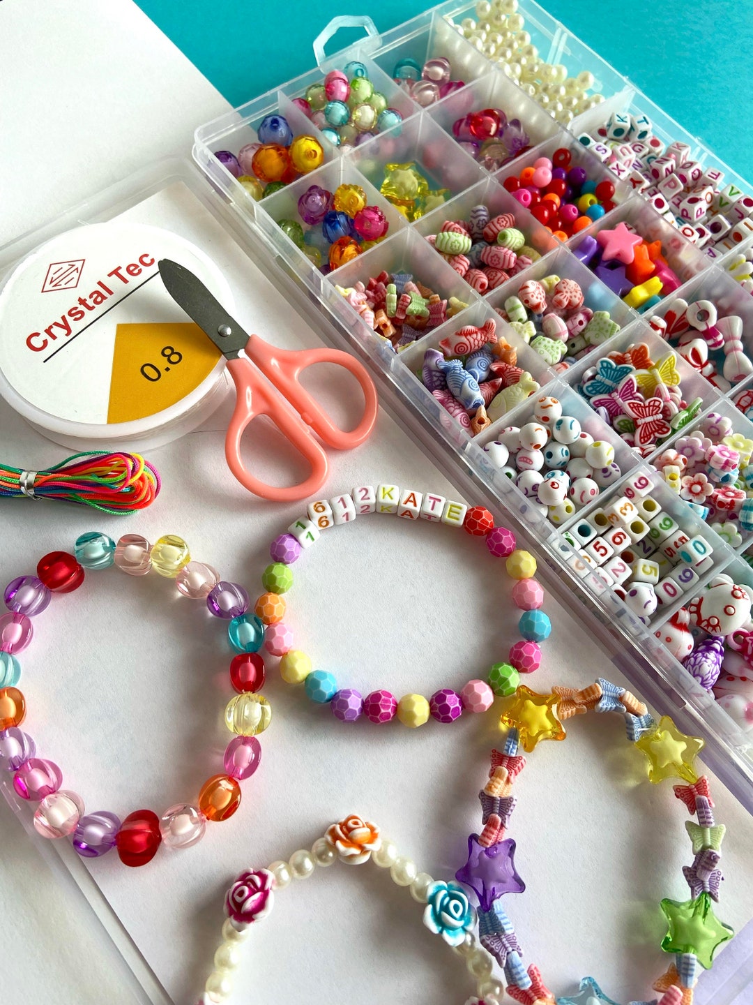 Personalised Beading Kit, Handmade Friendship Jewellery Bracelet Making ...