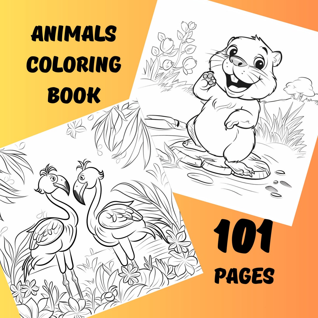 101 Pages, Coloring Pages for Kids, Animals Coloring Book, Coloring ...