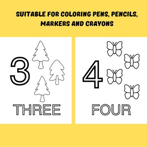 Number Coloring Pages 1-10. Preschool Activity. Toddler Coloring Page ...