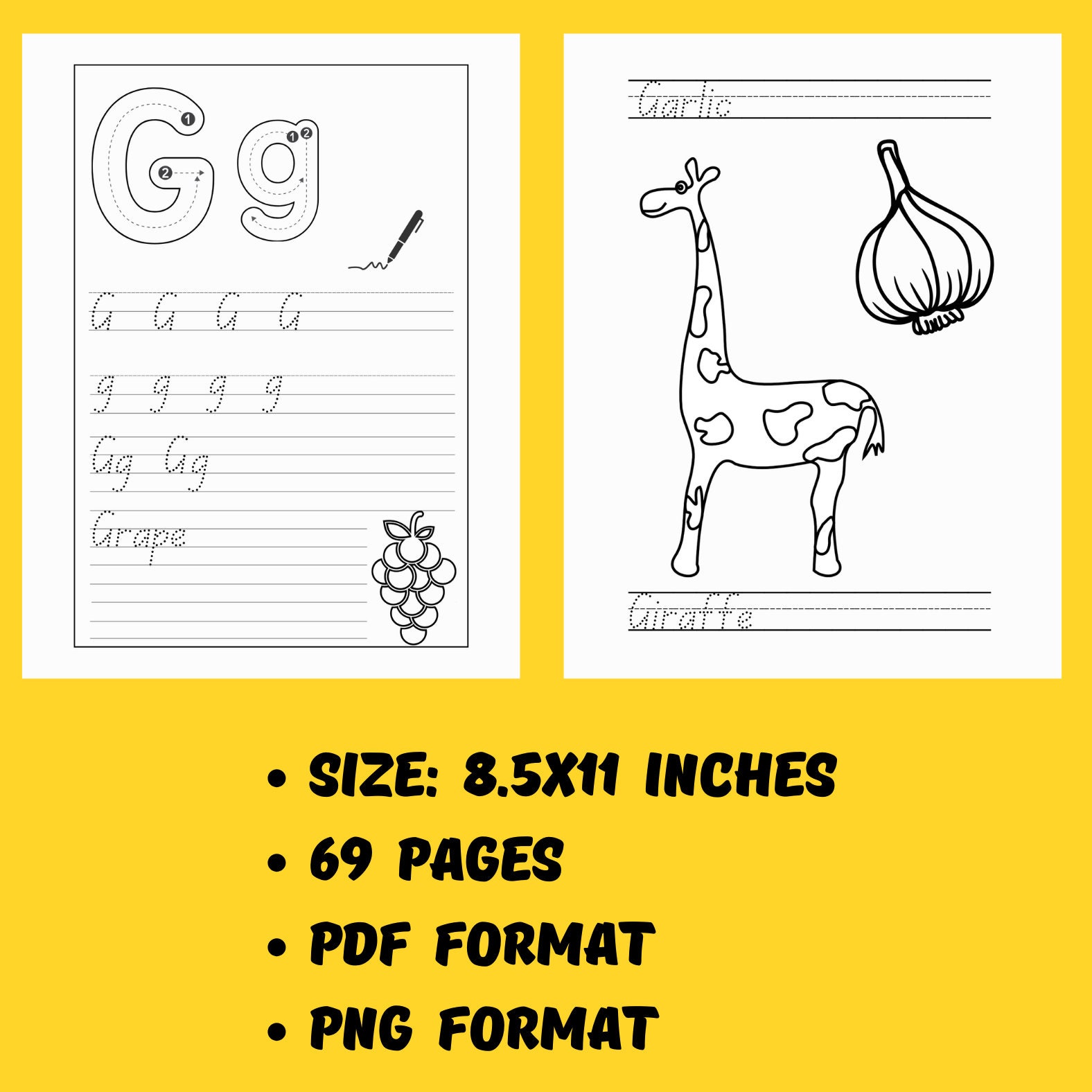 60 Pages, Preschool, Kindergarten Workbook, Preschool Worksheet ...