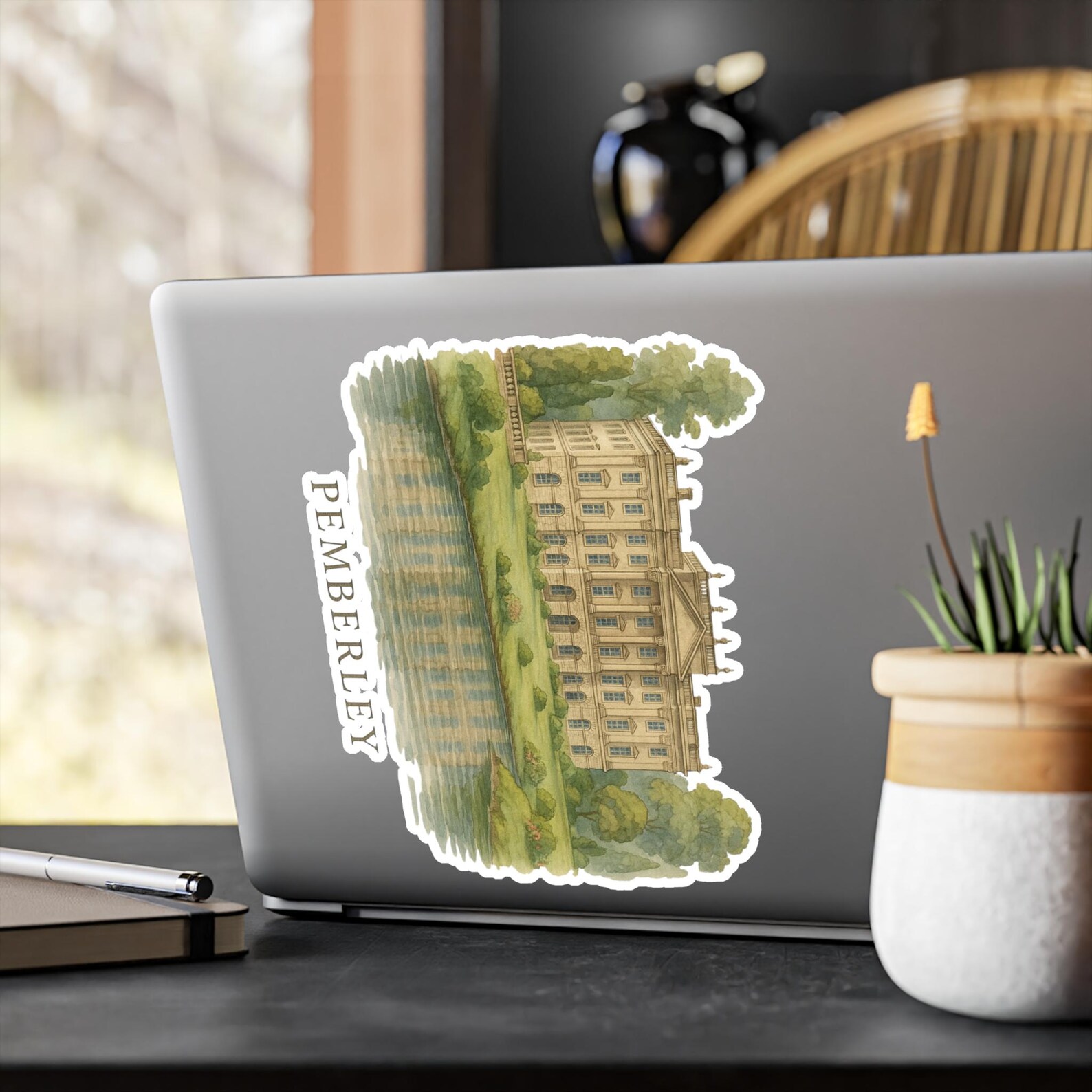 Pemberley Watercolor Estate Pride and Prejudice Sticker Original Decal ...