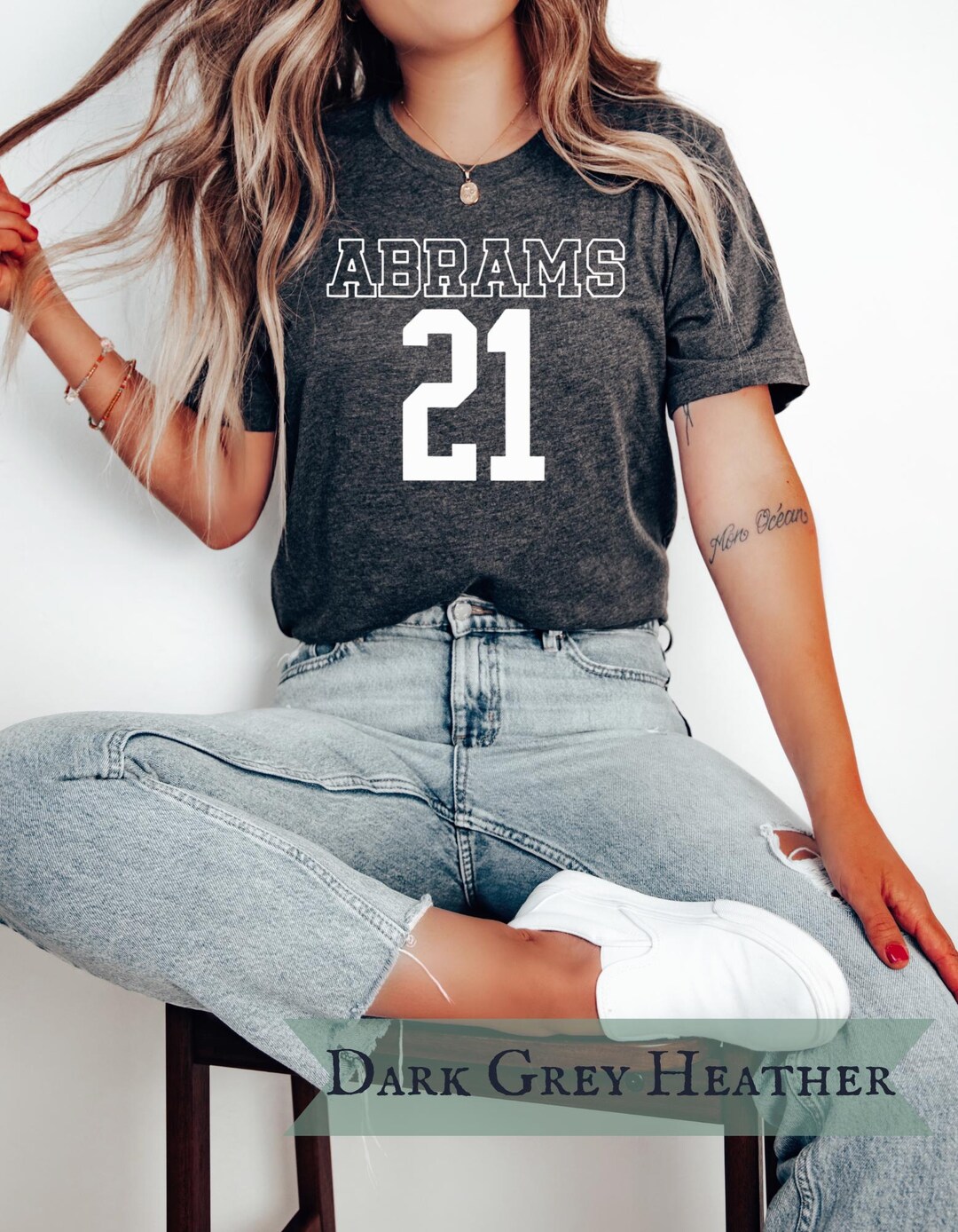 Vintage Abrams 21 Jersey Retro Style Design Tee Original Hand Drawn ...