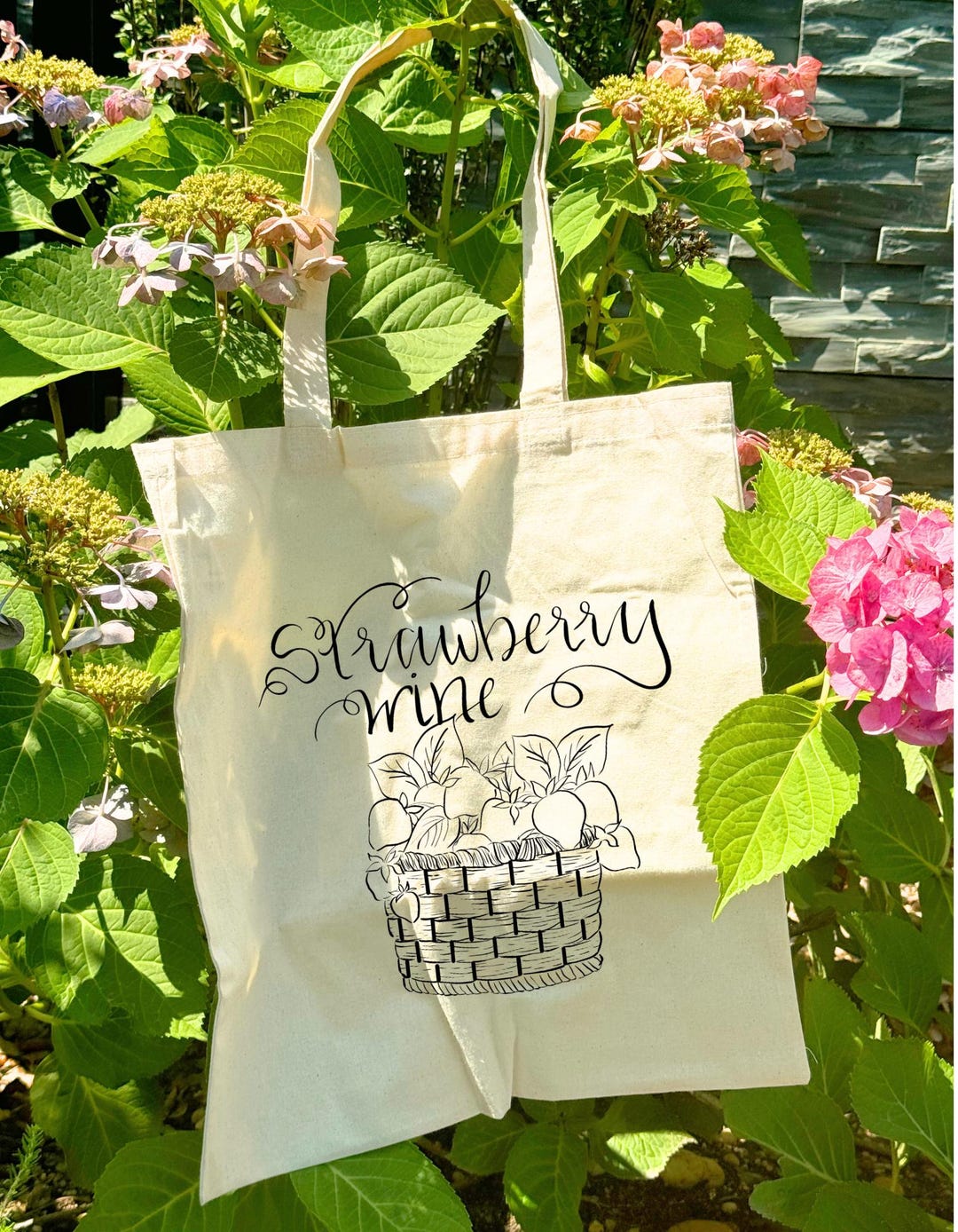 Strawberry Wine Carton Tote Original Hand Drawn Bag - Etsy