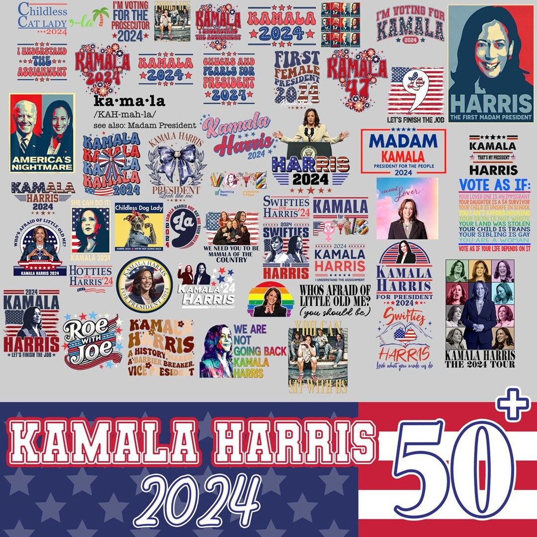 Buy 50 Kamala Harris 2024 Bundle, Kamala Png, Kamala Harris Png, Harris ...