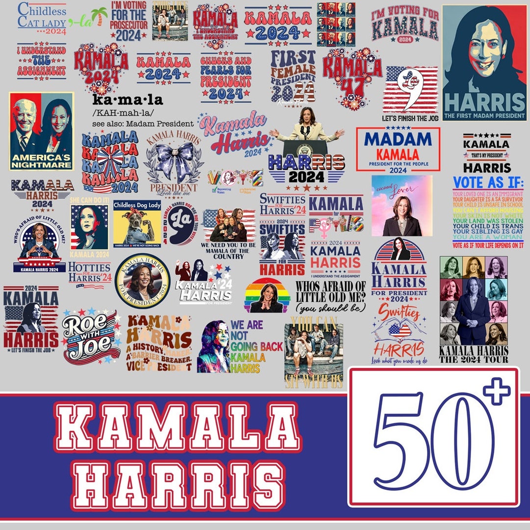 50 Kamala Harris 2024 Bundle, Kamala Png, Kamala Harris Png, Harris for ...