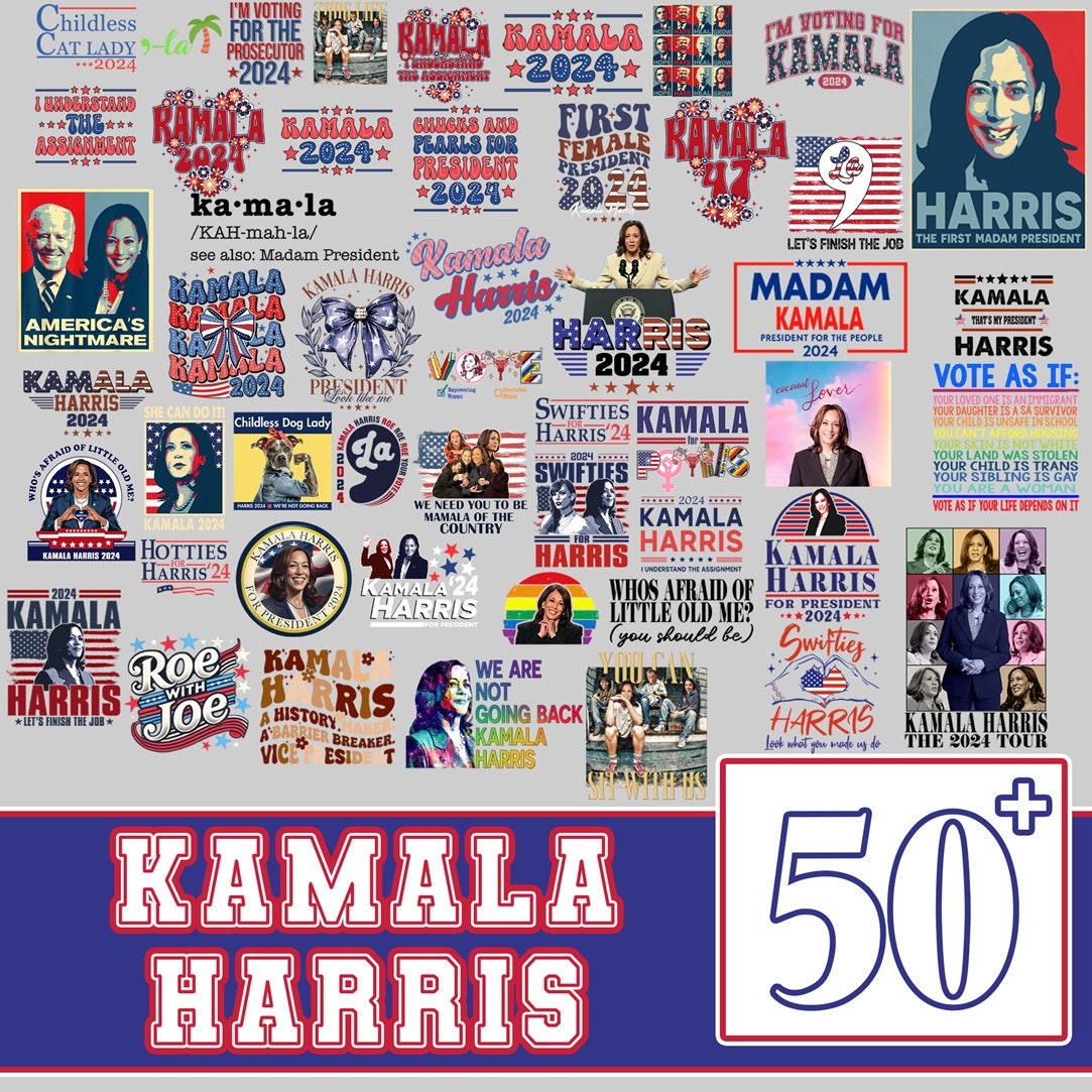 50 Kamala Harris 2024 Bundle, Kamala Png, Kamala Harris Png, Harris for ...