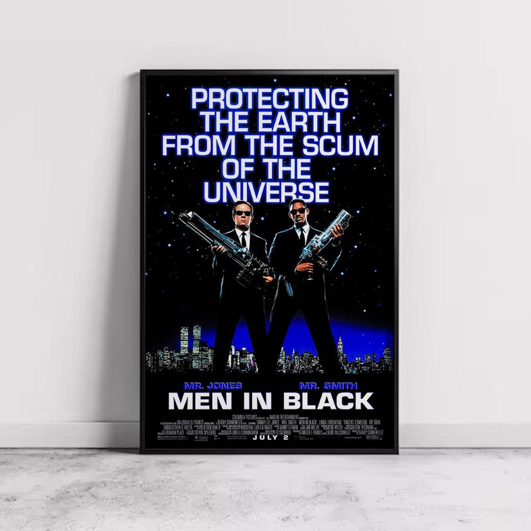 Men in Black Movie Poster, Home Decor, Canvas Wall Art, Personalized ...