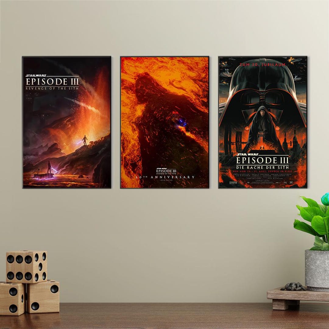 Revenge of the Sith Movie Poster, Home Decor, Canvas Wall Art ...