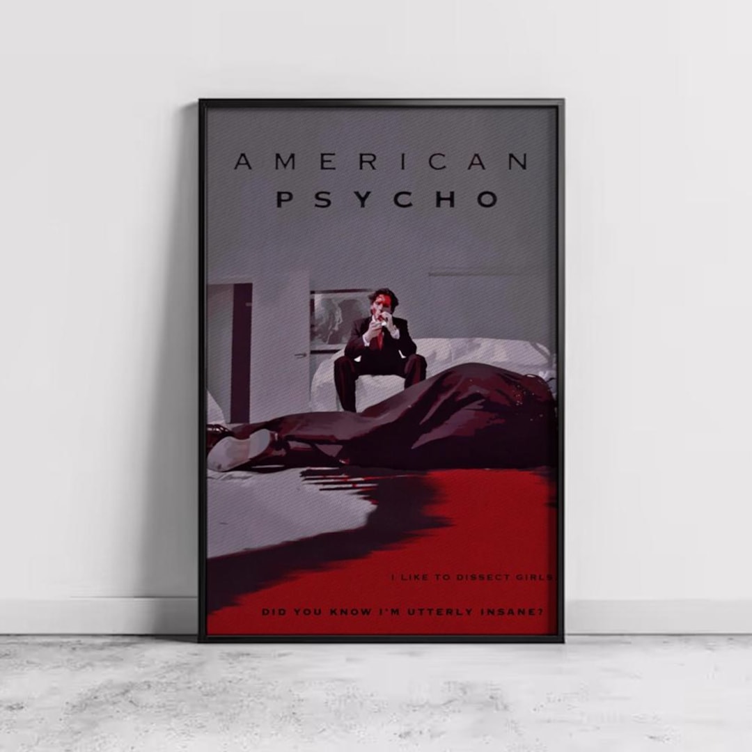 American Psycho Movie Poster, Home Decor, Canvas Wall Art, Personalized ...