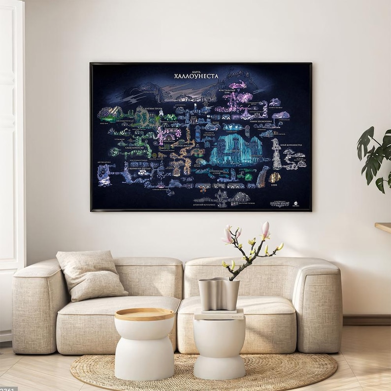 Hollow Knight Map of Hallownest Poster, Home Decor, Canvas Wall Art ...