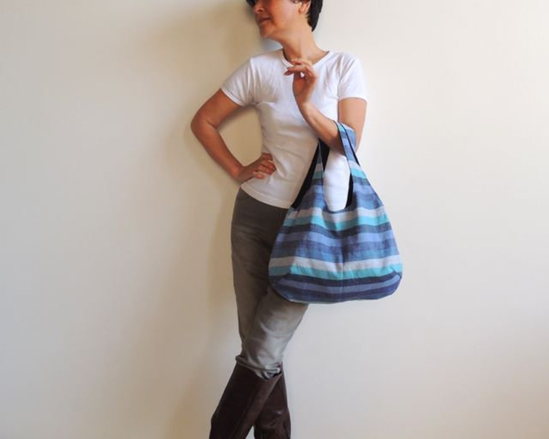 Art Deco Linen Hobo Tote Bag Spring Fashion Hobo Bag New York Hobo Bag ...