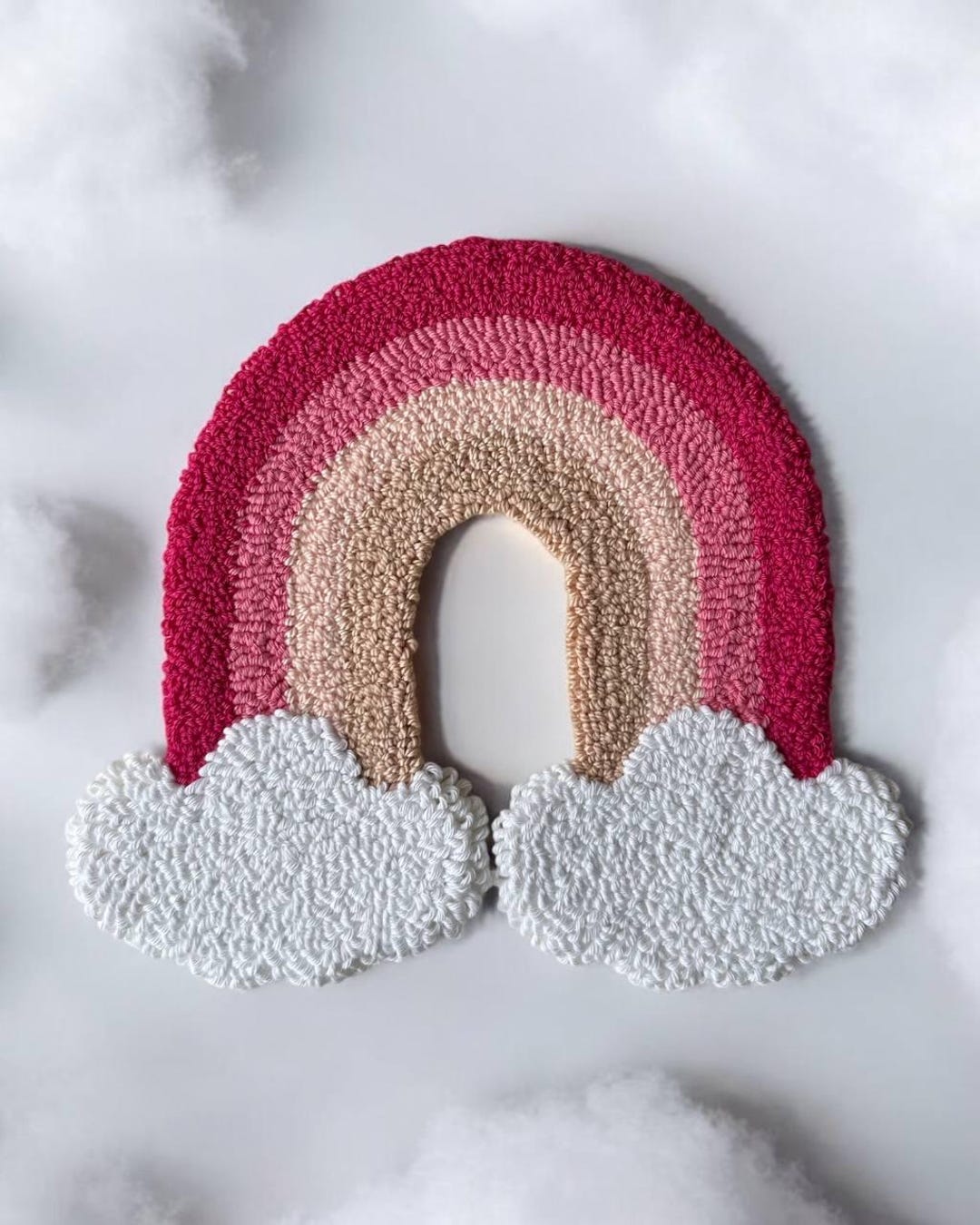 Punch Needle Rainbow Wall Hanging Handmade Nursery & Kids Room Decor - Etsy