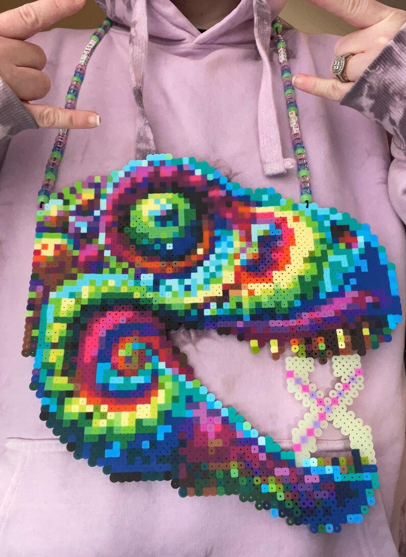 Dinosaur Perler Necklace “dinosaurs From Outer Space” Excision ATLIENS ...